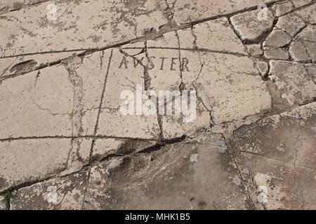Wind compass engraved in the pavement next to the Capitol at Dougga ...