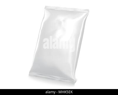 Blank chip package design in 3d illustration isolated on white ...