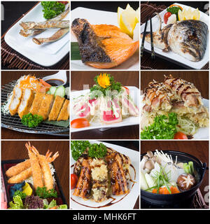 japanese food collage on the background Stock Photo - Alamy