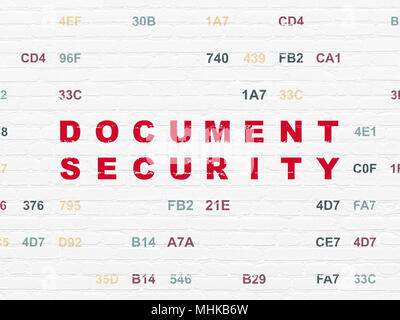 Protection concept: Document Security on grunge wall background Stock ...
