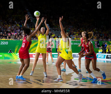 GOLD COAST, AUSTRALIA - APRIL 15: Gold medalists England pose during ...