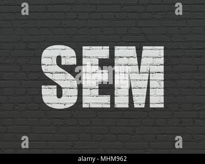 Marketing concept: SEM on wall background Stock Photo - Alamy