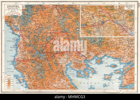World War 2 map of Greece and the Balkans in 1941. Symbols show the ...
