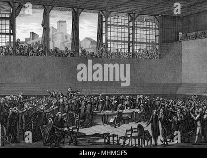The Hall of the Tennis court at Versailles where the Oath of June 20 ...