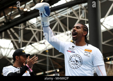 David Haye during the workout at Spitalfields Market, London Stock ...