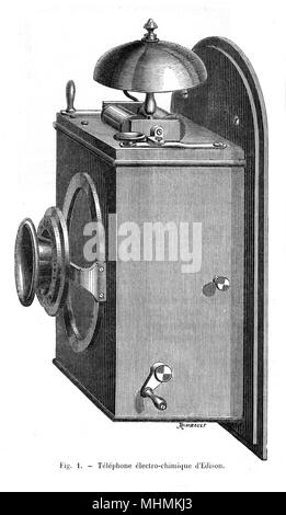EDISON'S TELEPHONE 1879 Stock Photo - Alamy