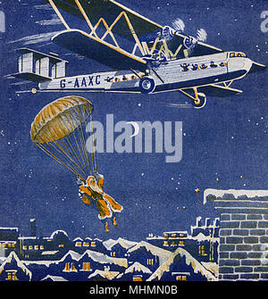 Santa Claus Father Christmas Parachuting Stock Photo - Alamy