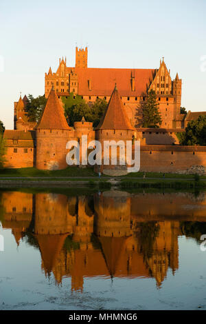 Wall of Malbork Castle, medieval fortification with covered brattice ...