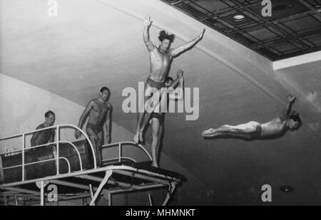 Male Sychronised Swimming Team - Bournemouth Stock Photo - Alamy