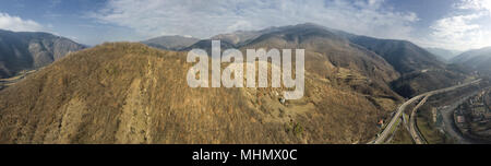 A7 highway Milan to Genoa aerial view Panorama Stock Photo - Alamy