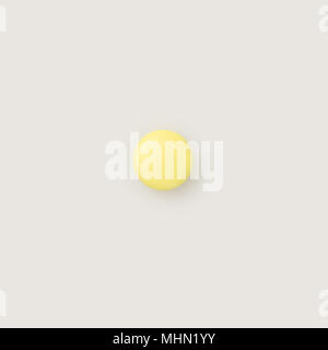 One yellow pill isolated on white. Medicinal treatment Stock Photo - Alamy