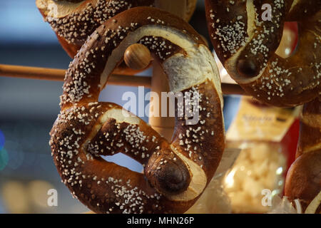 Detail of Brezel for sale at street market Stock Photo - Alamy