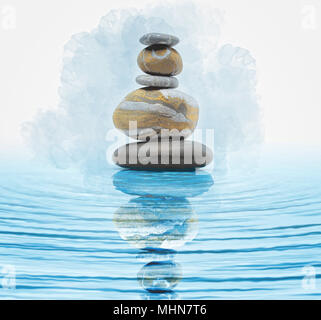 Zen stones in water Stock Photo - Alamy