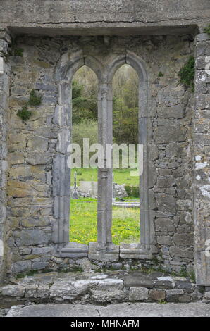 Double lancet window in a medieval castle Stock Photo - Alamy
