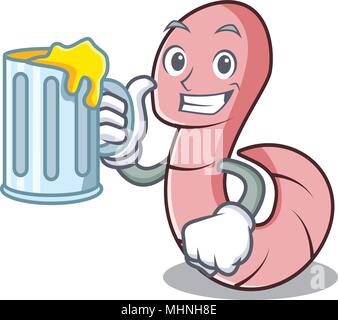 With beer worm mascot cartoon style Stock Vector Image & Art - Alamy