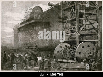 Construction of The Leviathan later Great Eastern 1855 Stock Photo - Alamy