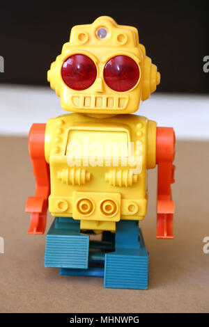 Retro Toy Walking Plastic Robot - Clear See-through Body Stock Photo ...