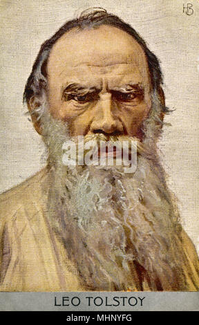 LEO TOLSTOY (1828-1910) Russian writer with his wife Sophia shortly ...