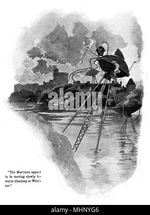'THE WAR OF THE WORLDS' The Martian fighting-machines in the Thames ...