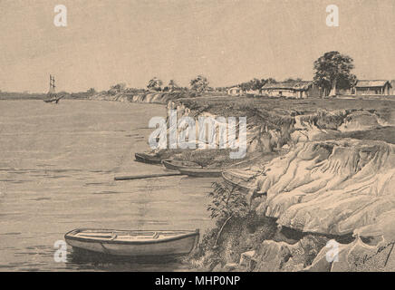 Humaita. Paraguay 1885 old antique vintage map plan chart Stock Photo ...