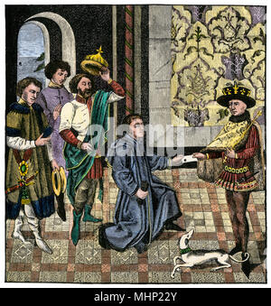 Charlemagne King of the Franks and his royal court during the Middle ...