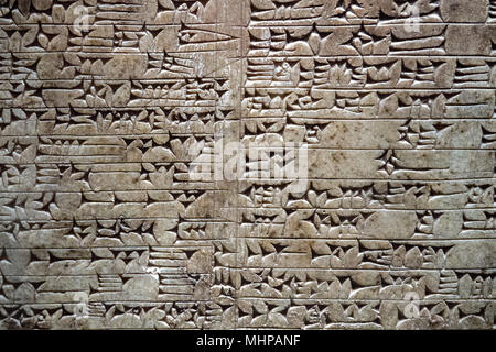 Old Assyrian Cuneiform writing on a stone panel from Nimrud, North West ...