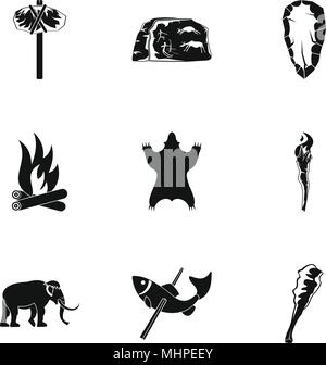 Caveman icons set, simple style Stock Vector Image & Art - Alamy