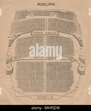 ADELPHI THEATRE vintage seating plan. London West End 1937 old vintage ...