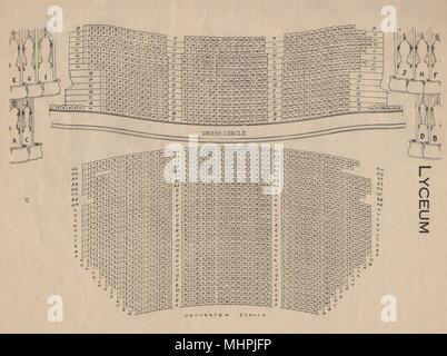 LYCEUM THEATRE vintage seating plan. London West End 1937 old vintage print Stock Photo - Alamy