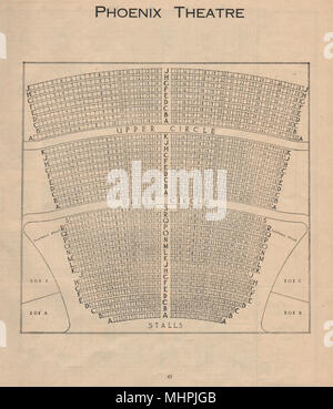 PHOENIX THEATRE vintage seating plan. London West End 1937 old vintage ...