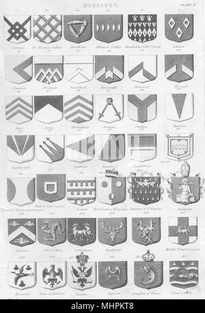 PEERS. Heraldry (5) 1880 old antique vintage print picture Stock Photo ...