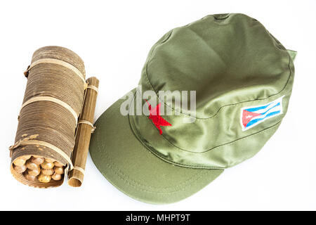 hat, flag, traditional, cap, cuba, military, cuban, star, isolated ...