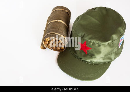 hat, flag, traditional, cap, cuba, military, cuban, star, isolated ...