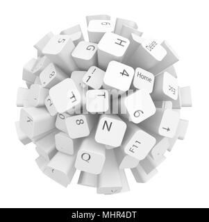 Keyboard sphere with letters. 3d rendering illustration Stock Photo - Alamy