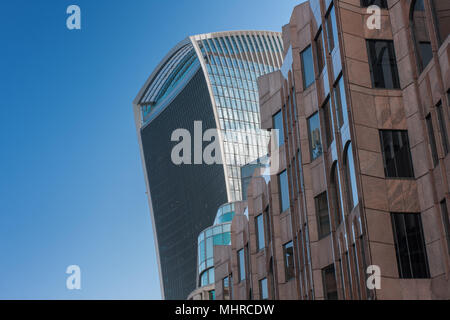 Office building in postmodern gothic style and glass facade of ...