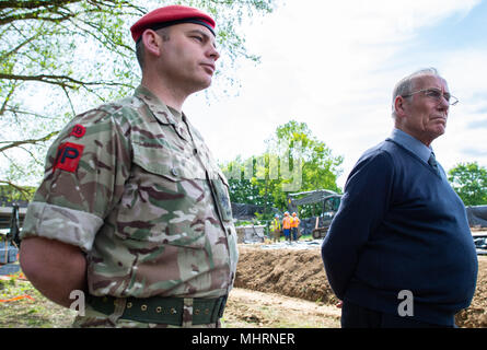 03 May 2018, Germany, Paderborn: A soldier of the British military ...