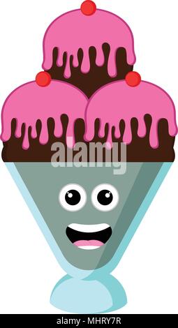 Happy sundae emoticon Stock Vector Image & Art - Alamy