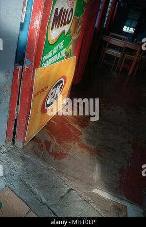 Milo Sign on door of shop, Suva, Fij Stock Photo - Alamy