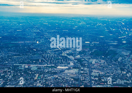 a bird's eye view of shanghai at dusk Stock Photo - Alamy