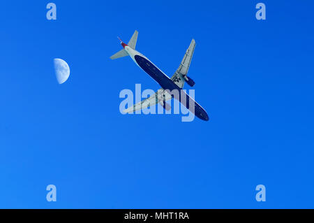 Airbus A320 in the flight bottom view Stock Photo - Alamy