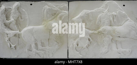 South frieze of Parthenon, Acropolis of Athens. Block S XXIX, figures ...