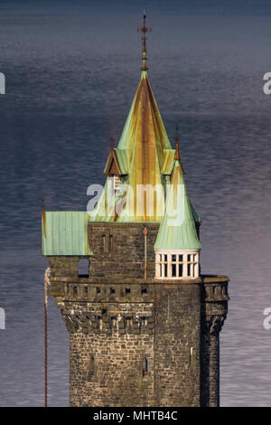 Lake Vyrnwy Resevoir Straining Tower, Powys Stock Photo - Alamy