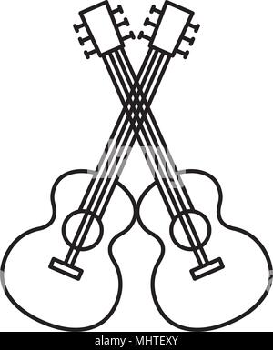acoustic guitars crossed musical instrument Stock Vector Image & Art ...
