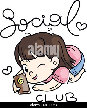 Social club. Cute cartoon kids. Vector and illustration Stock Vector ...