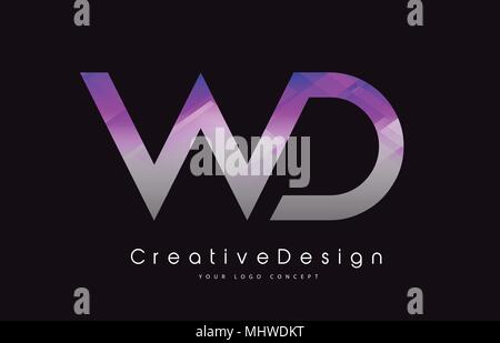 WD W D Letter Logo Design in Black Colors. Creative Modern Letters ...