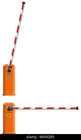 Barrier street border stop road signs, top view. 3D rendering Stock ...