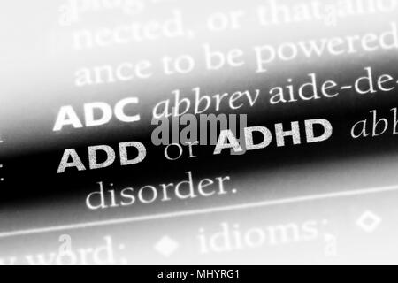 ADD word in a dictionary. ADD concept Stock Photo - Alamy