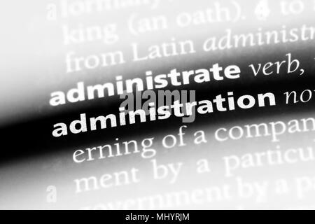 administration word in a dictionary. administration concept Stock Photo ...