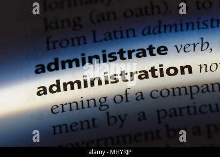 administration word in a dictionary. administration concept Stock Photo ...