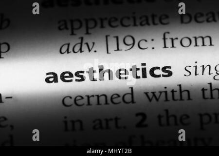 aesthetics word in a dictionary. aesthetics concept Stock Photo - Alamy